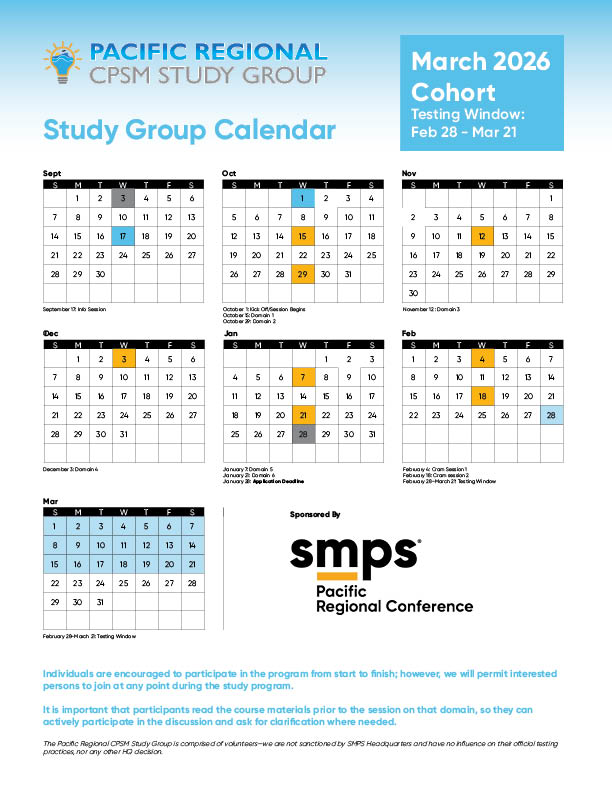 SMPS Pacific Regional Conference - PRC CPSM Study Group